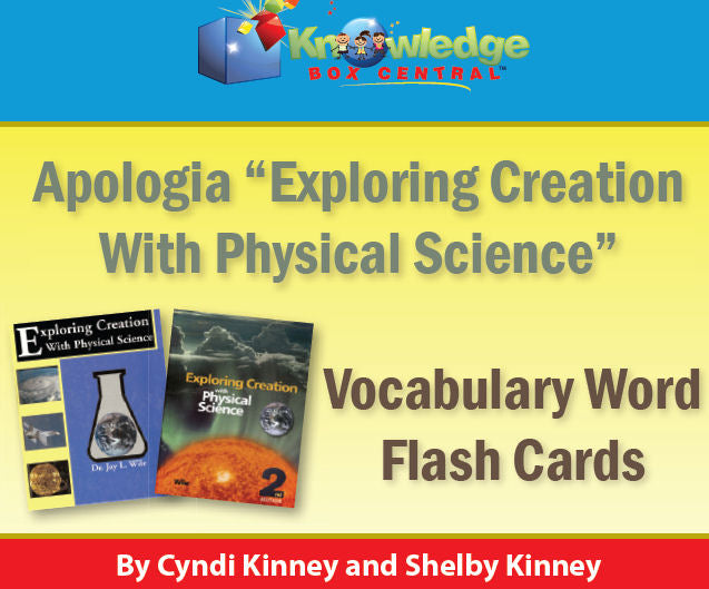 Apologia Exploring Creation With Physical Science Vocabulary Word Flas ...
