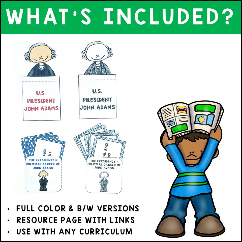 President John Adams Interactive Foldable Booklets – Knowledge Box Central