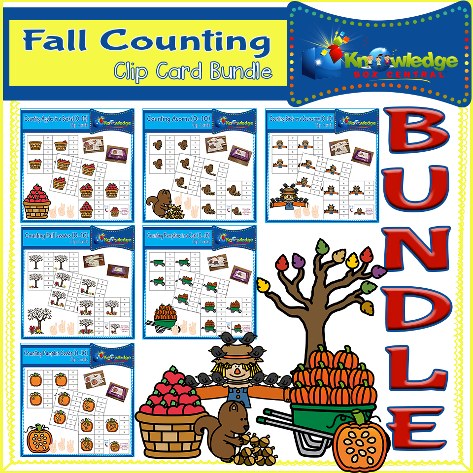 Fall Counting Clip Cards – Knowledge Box Central