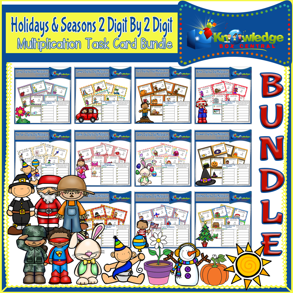Two Digit by Two Digit Multiplication Task Cards – Knowledge Box Central