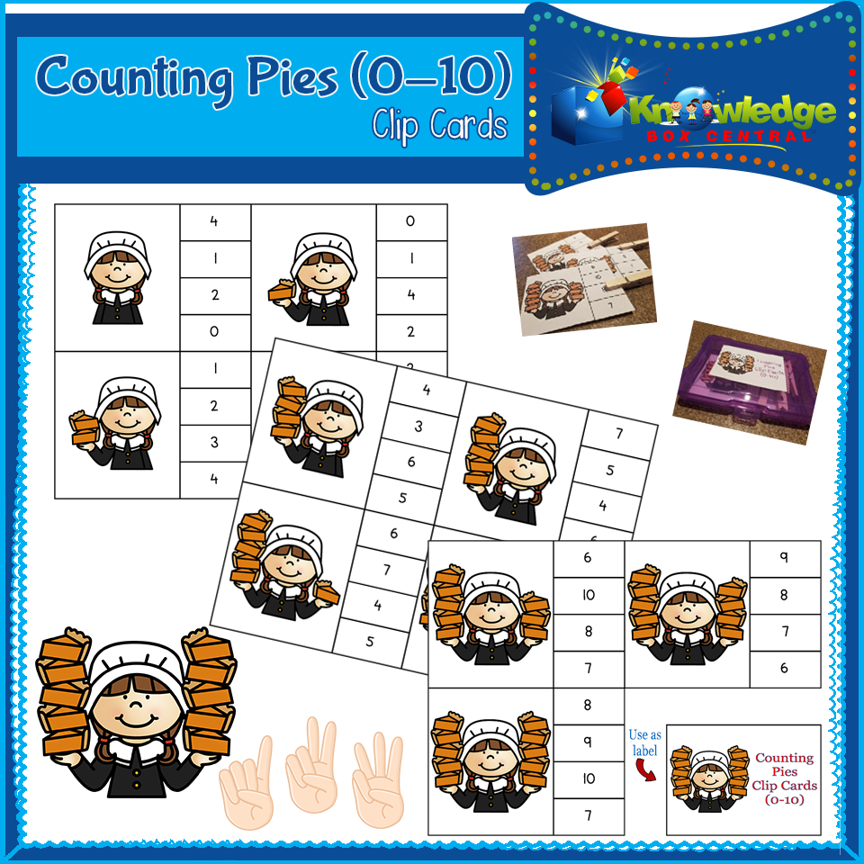 Thanksgiving Counting Clip Cards – Knowledge Box Central