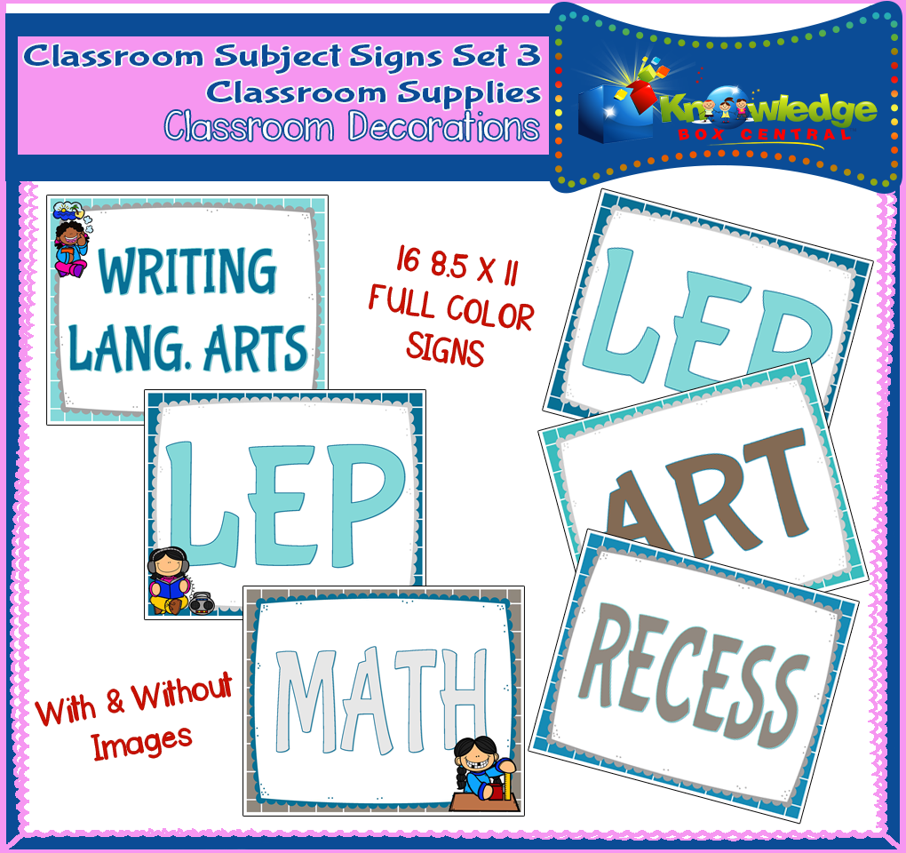 Classroom Subject Signs – Knowledge Box Central