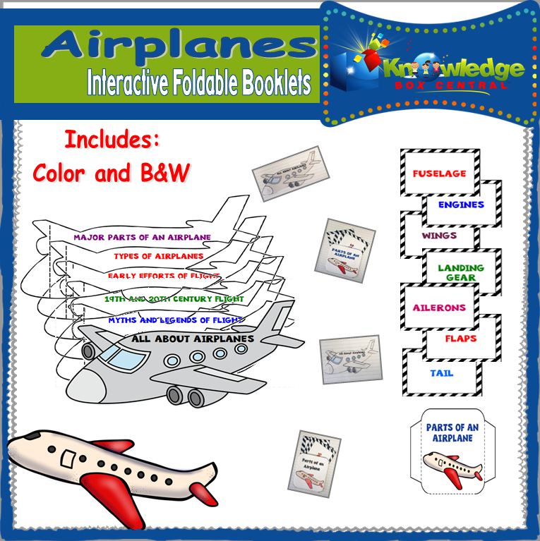 Airplanes Interactive Foldable Booklets – Knowledge Box Central