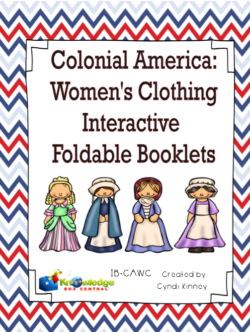 Colonial America: Women's Clothing Interactive Foldable Booklets ...