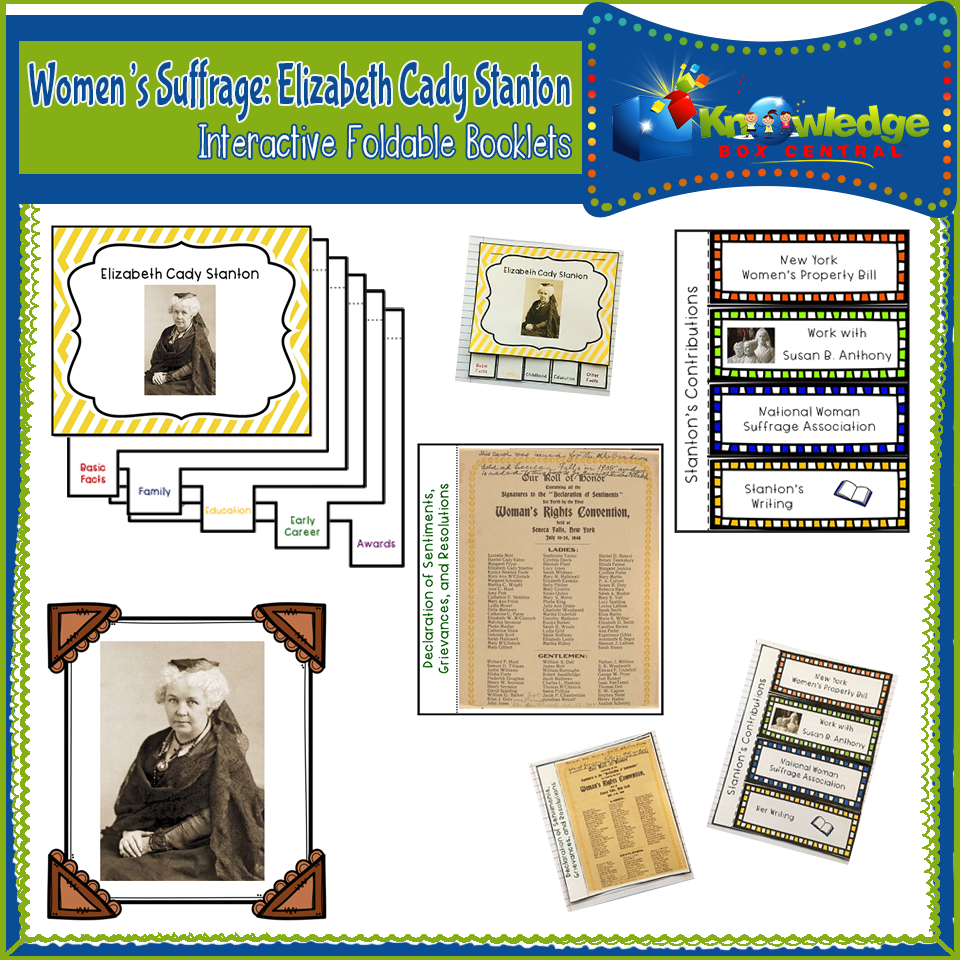 Women's Suffrage: Elizabeth Cady Stanton Interactive Foldable Booklets ...