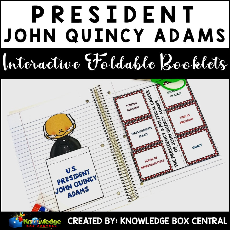 President John Quincy Adams Interactive Foldable Booklets – Knowledge ...