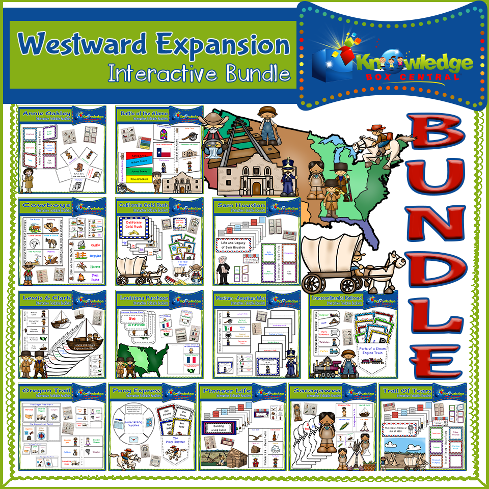 Westward Expansion Interactive Foldable Booklets BUNDLE – Knowledge Box ...