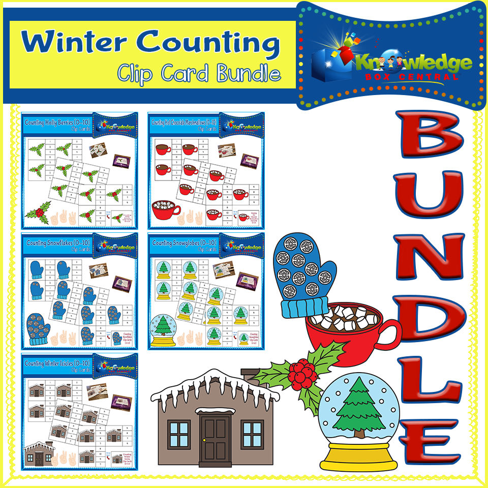 Winter Counting Clip Cards BUNDLE – Knowledge Box Central