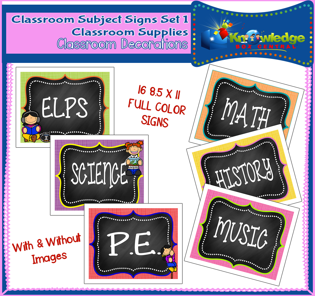 Classroom Subject Signs – Knowledge Box Central