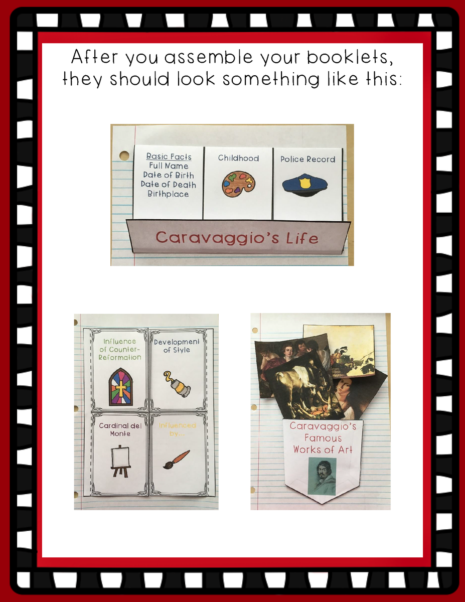 Caravaggio Interactive Foldable Booklets – Knowledge Box Central
