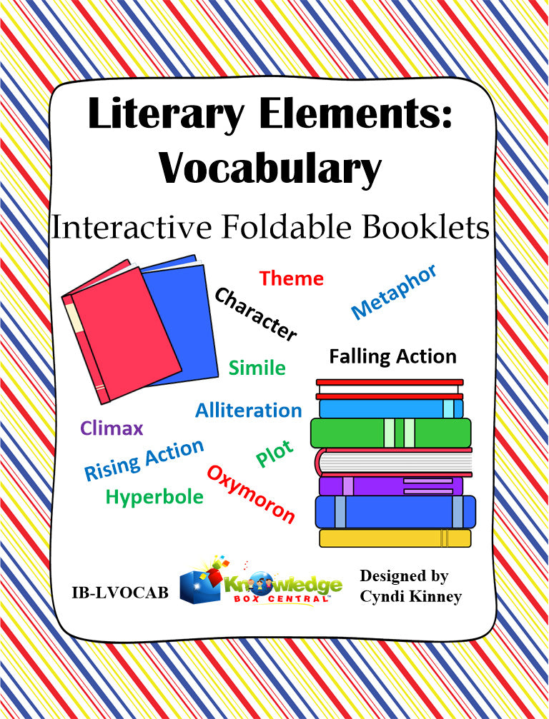 Literary Elements Vocabulary Interactive Foldable Booklets Knowledge