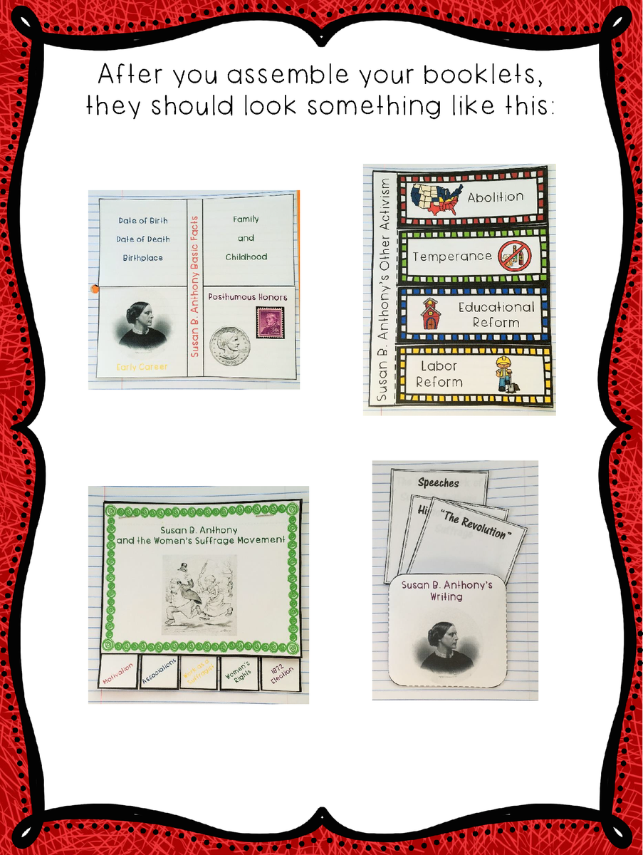 Women's Suffrage: Susan B. Anthony Interactive Foldable Booklets ...