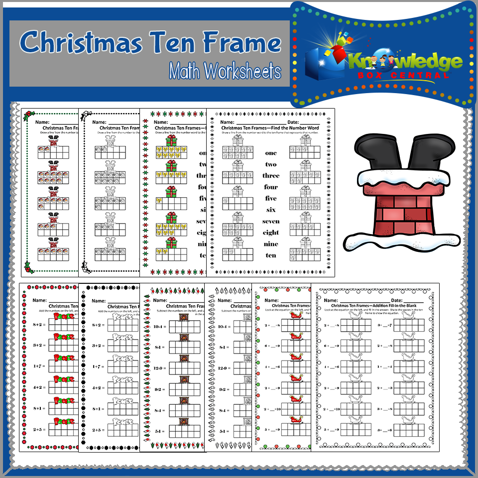 Ten Frame Math Worksheets – Knowledge Box Central