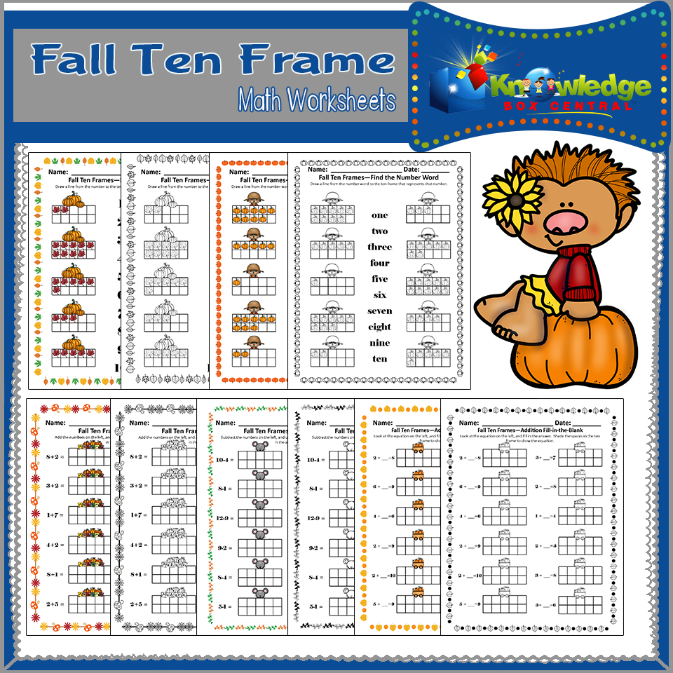 Ten Frame Math Worksheets – Knowledge Box Central